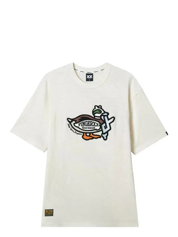 FINGERCROXX Embroidered T-shirt - Neutrals