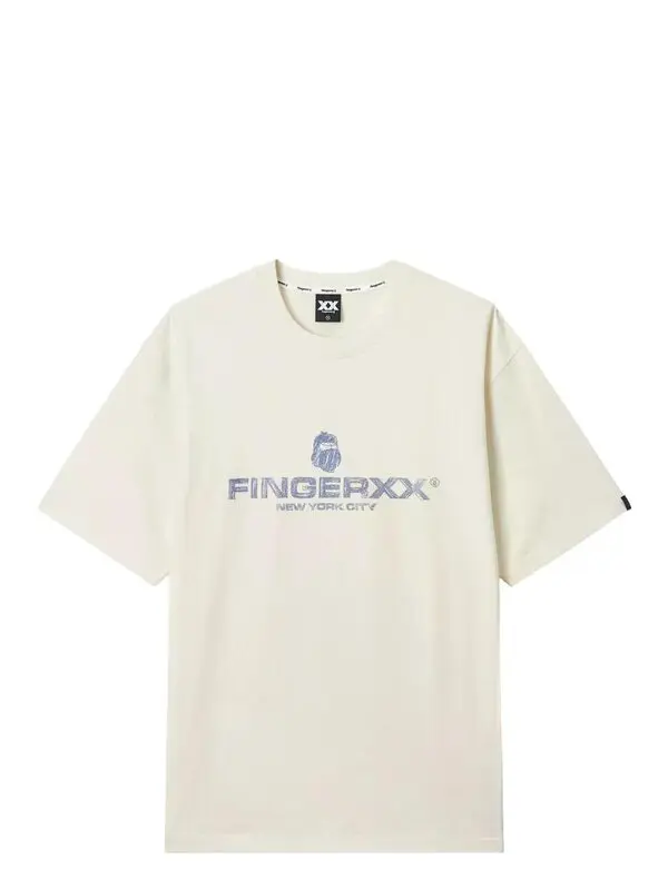 FINGERCROXX Logo Crew-neck T-shirt - Neutrals