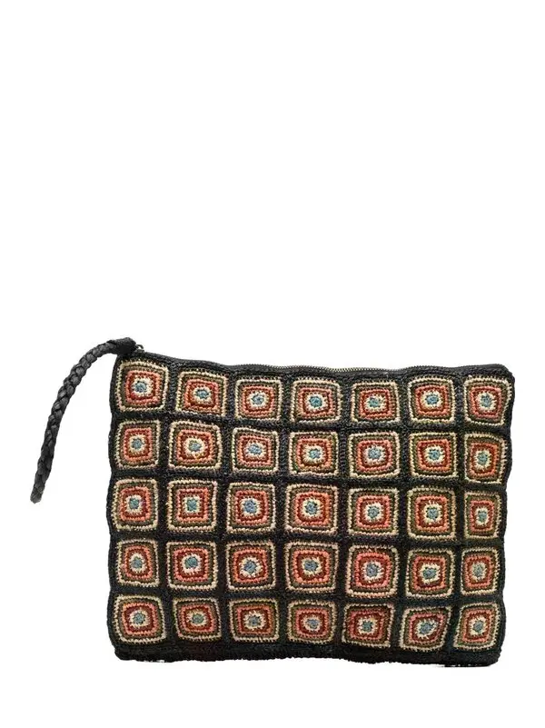 IBELIV Patterned Woven Clutch - Black