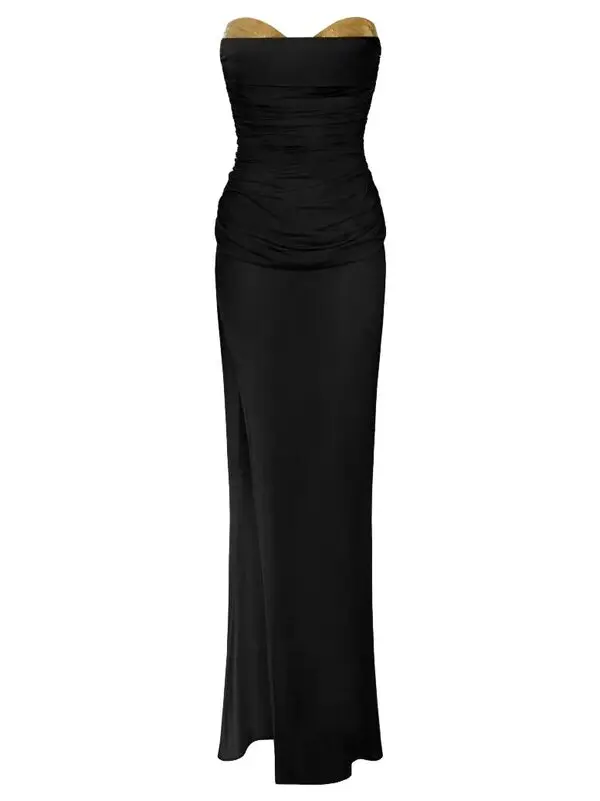 Elisabetta Franchi Draped Detailing Dress - Black