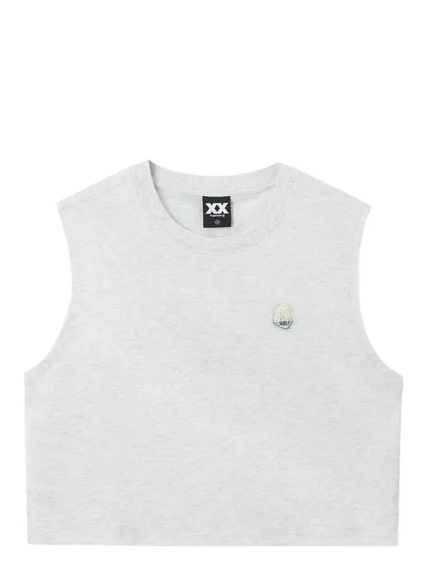 FINGERCROXX Logo Appliqué Top - Grey
