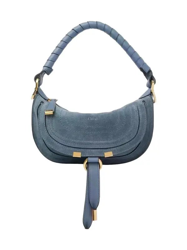 Chloé Mini Marcie Suede Shoulder Bag - Blue