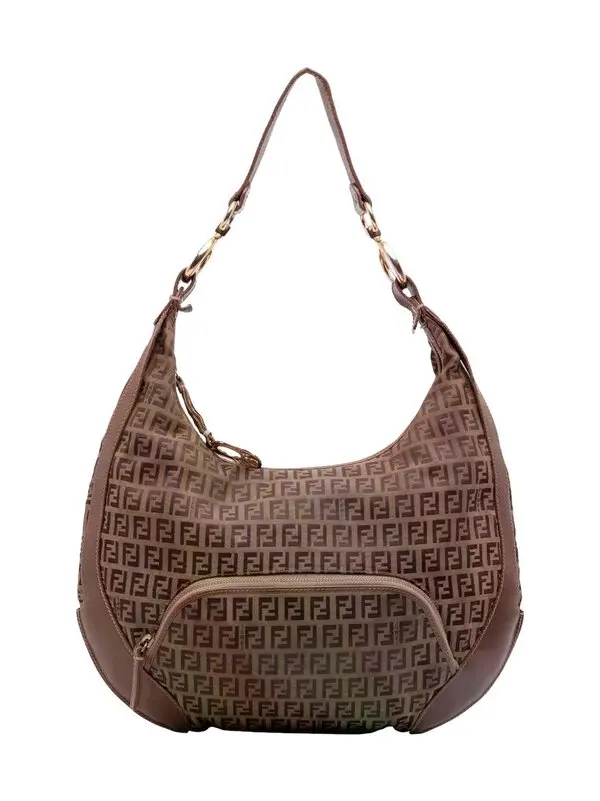Fendi 2000-2010 Zucchino Canvas Chef Pocket Hobo Bag - Brown