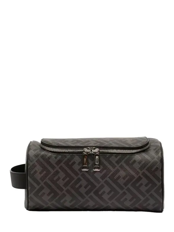 Fendi Zucca Coated Canvas Ff Travel Essential Case - Grey