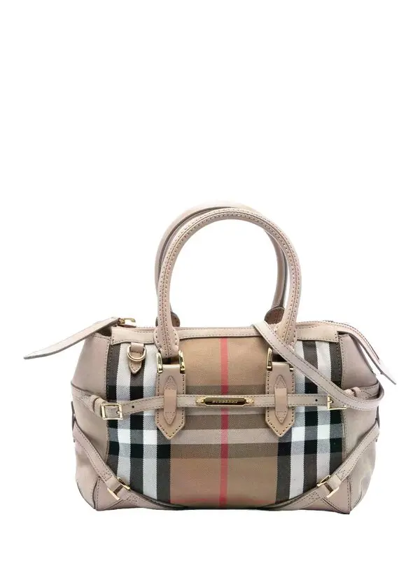 Burberry House Check Bridle Gladstone Satchel - Brown