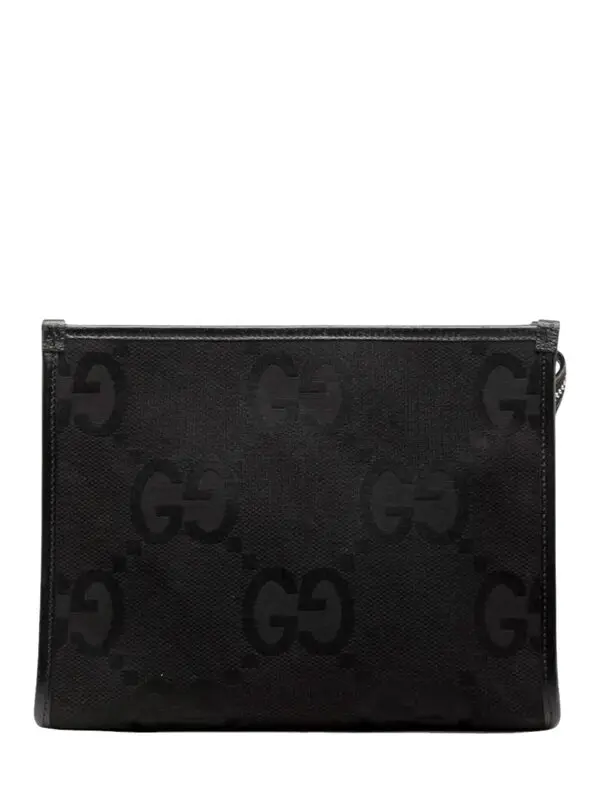 Gucci Jumbo Gg Canvas Pouch - Black