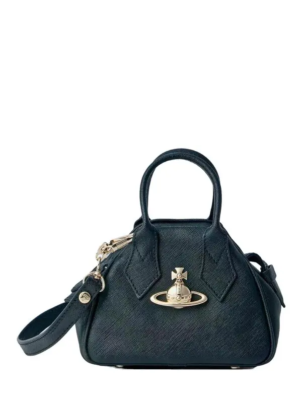 VIVIENNE WESTWOOD Mini Yasmine Top-handle Textured Tote Bag - Black
