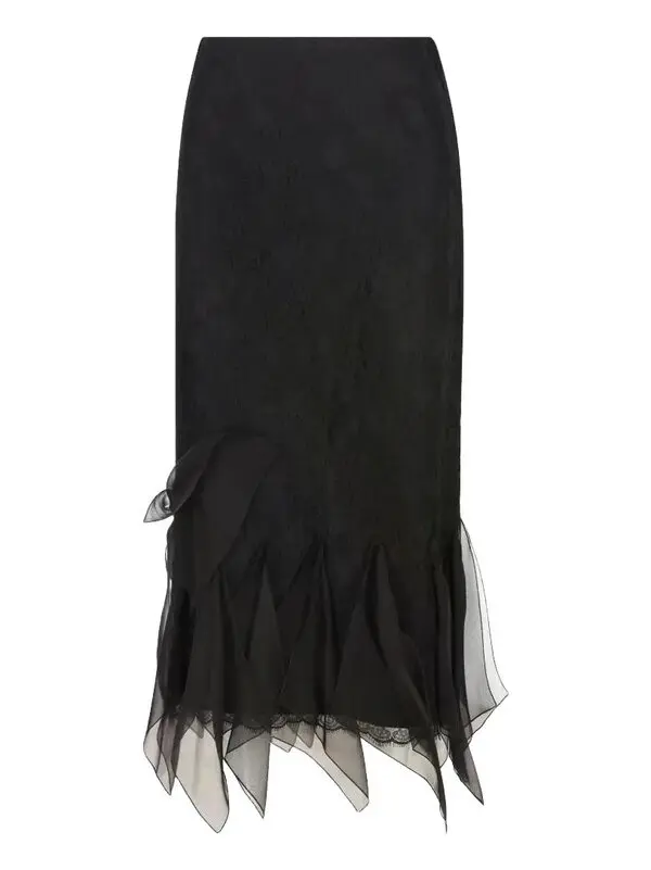 Valentino Garavani Ruffled Midi Skirt - Black
