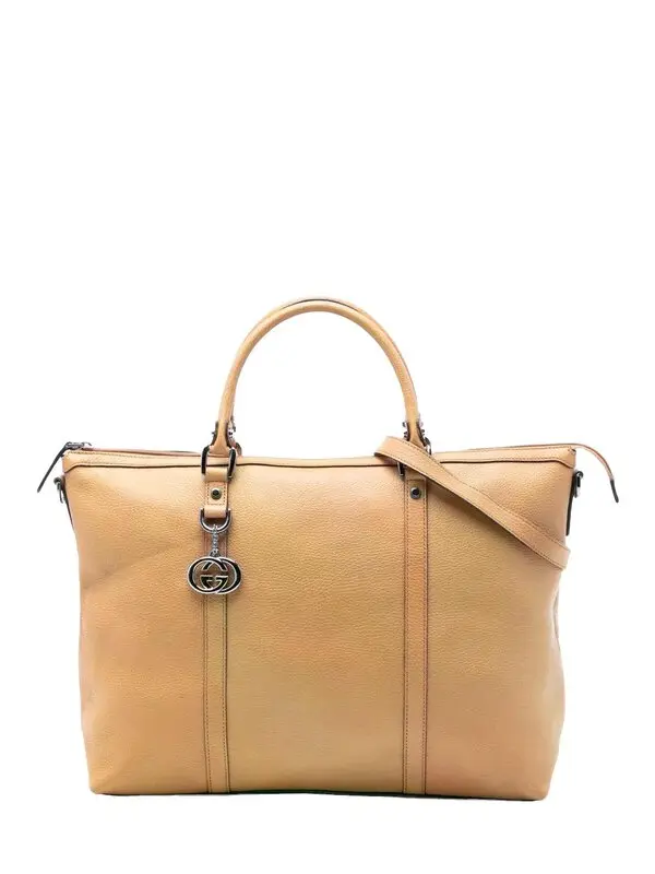 Gucci Leather Gg Charm Satchel - Brown