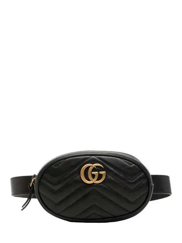 Gucci Gg Marmont Matelassé Leather Belt Bag - Black