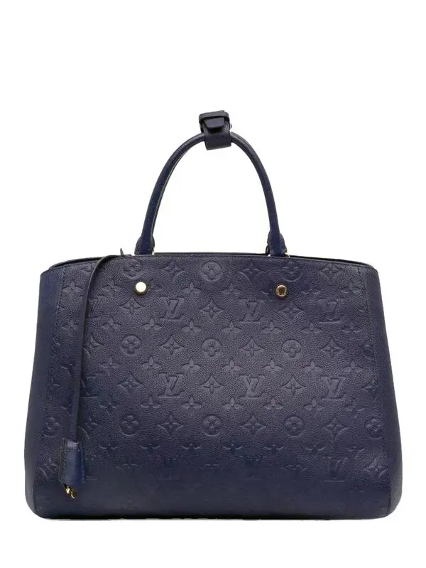 LOUIS VUITTON 2015 Monogram Empreinte Montaigne Gm Satchel - Blue