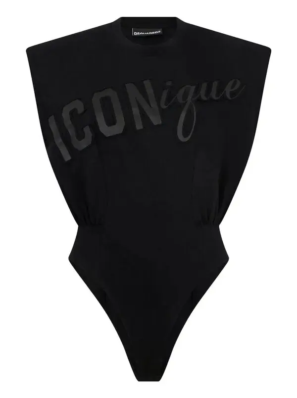 Dsquared2 Iconique Padded Jersey Top - Black