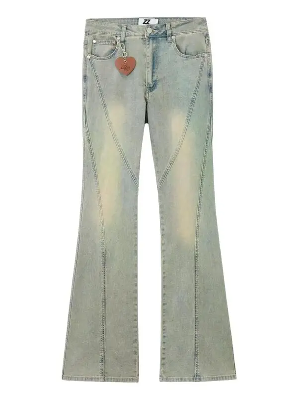 Izzue Paneled Flared Jeans - Blue