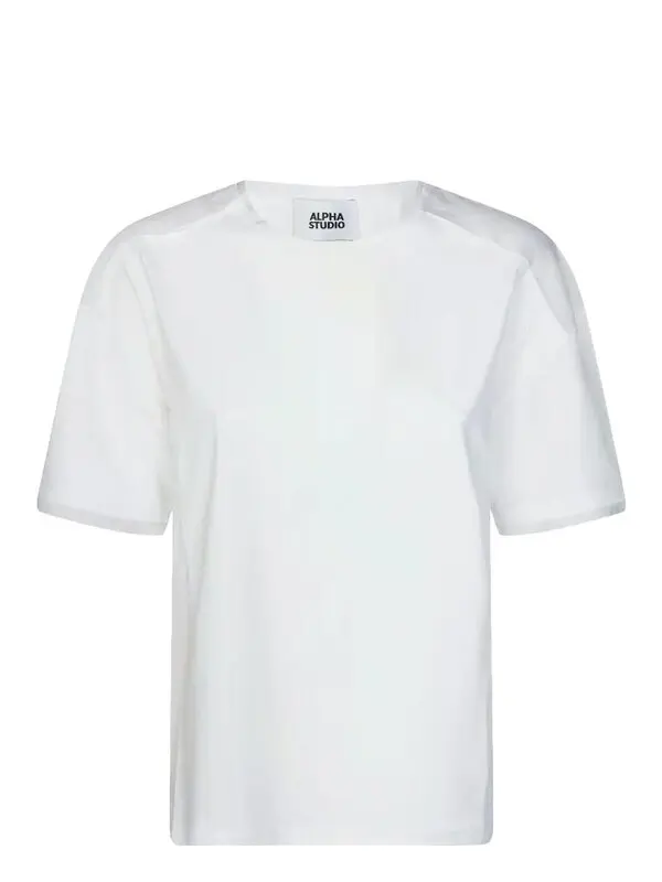 Alpha Studio Insert Boxy T-shirt - White