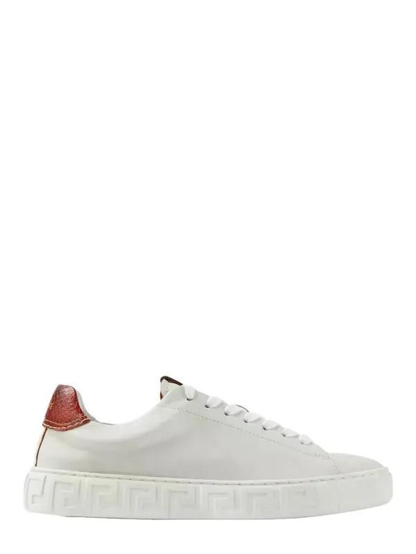 Versace Greca Leather Sneakers - White