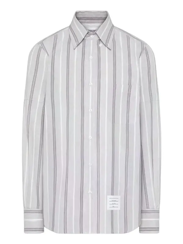 Thom Browne Madras Striped Armband Shirt - Grey