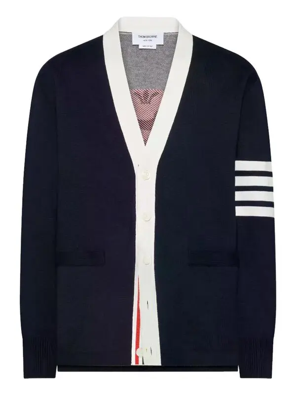 Thom Browne Intarsia-knit Cardigan - Blue