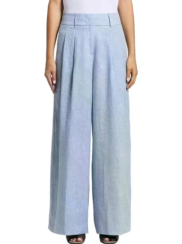Peserico Pleated Palazzo Pants - Blue