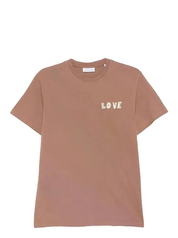 Maison Labiche Love Print Crew-neck T-shirt - Brown