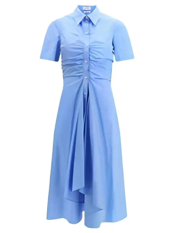 Alexander McQueen Shirred Shirt Dress - Blue