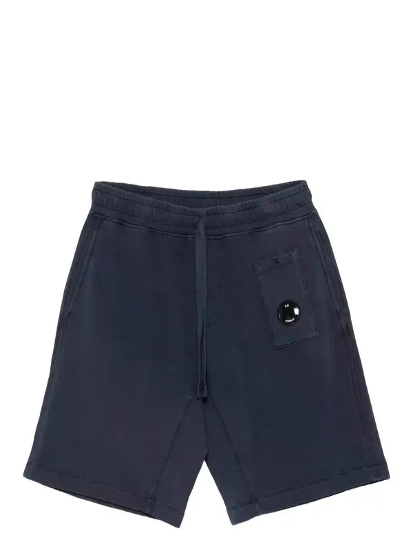 C.P. COMPANY Fleece Drawstring-waist Shorts - Blue