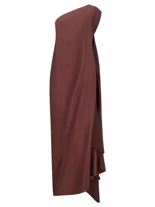 STEPHAN JANSON One-shoulder Draped Maxi Dress - Brown