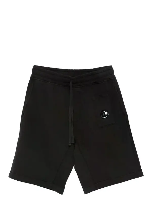 C.P. COMPANY Fleece Drawstring-waist Shorts - Black