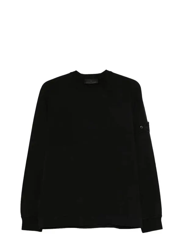 Stone Island Long-sleeved Logo-patch Sweatshirt - Black