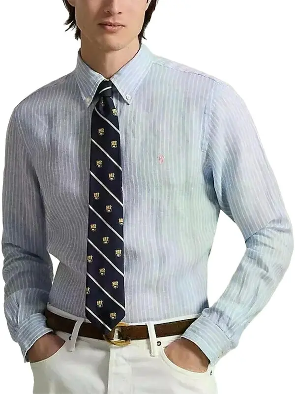 Polo Ralph Lauren Vertical-stripe Long-sleeve Shirt - Blue