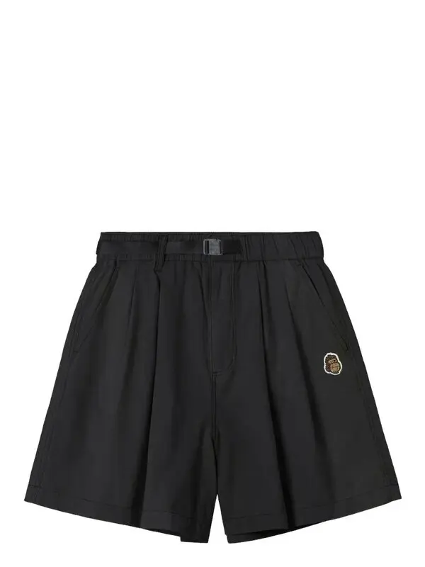 FINGERCROXX Belted Pleated Shorts - Black