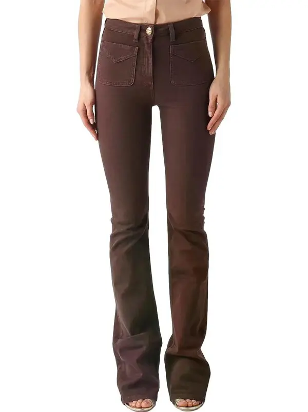 Elisabetta Franchi Flared Trousers - Brown