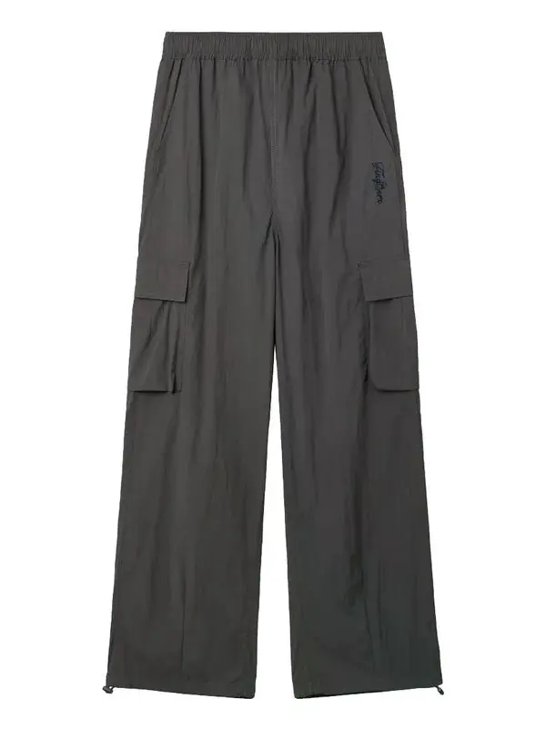 FINGERCROXX Logo-embroidered Cargo Trousers - Grey