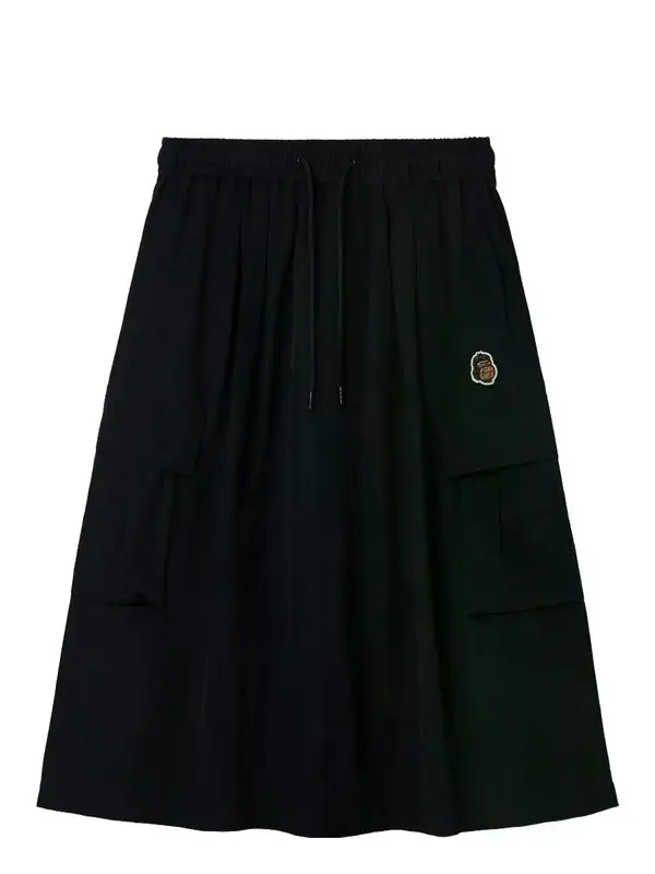 FINGERCROXX Drawstring A-line Skirt - Black