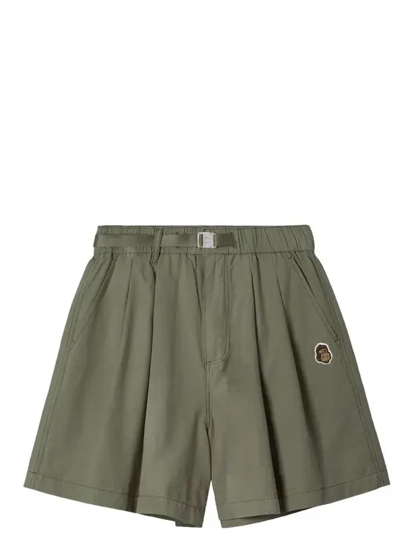 FINGERCROXX Belted Pleated Shorts - Green