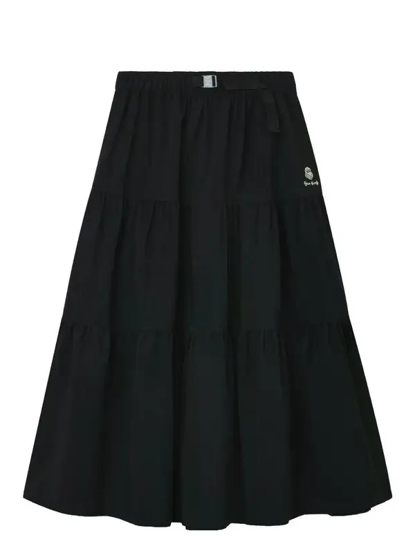 FINGERCROXX Tiered A-line Skirt - Black
