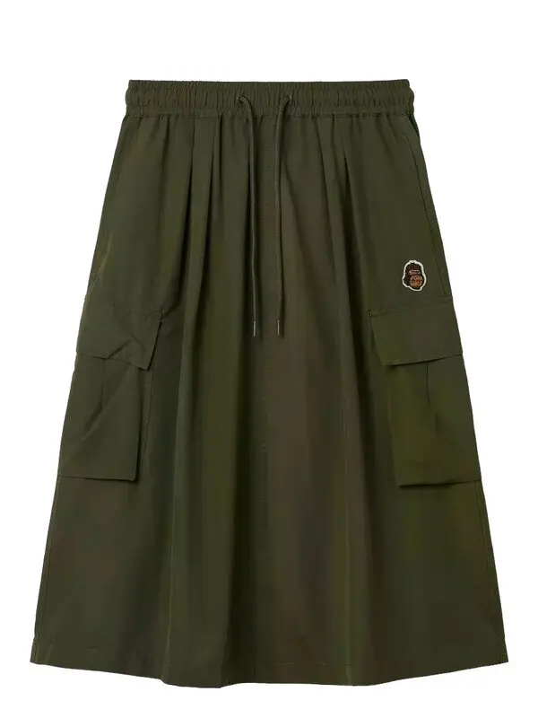 FINGERCROXX Drawstring A-line Skirt - Green