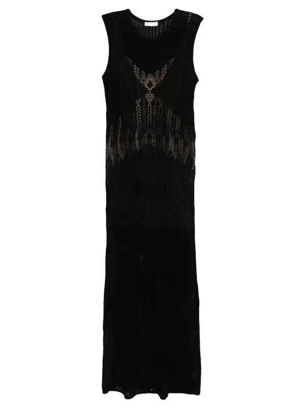 Liu Jo Crochet Maxi Dress - Black