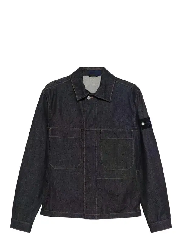 Stone Island Patch-pocket Denim Shirt Jacket - Blue