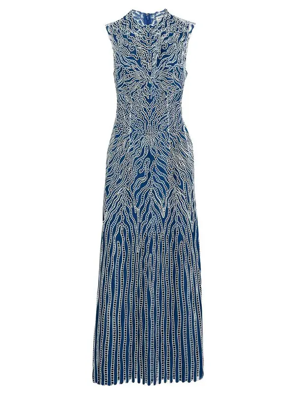 Simkhai Giovanna Embroidered Maxi Dress - Navy