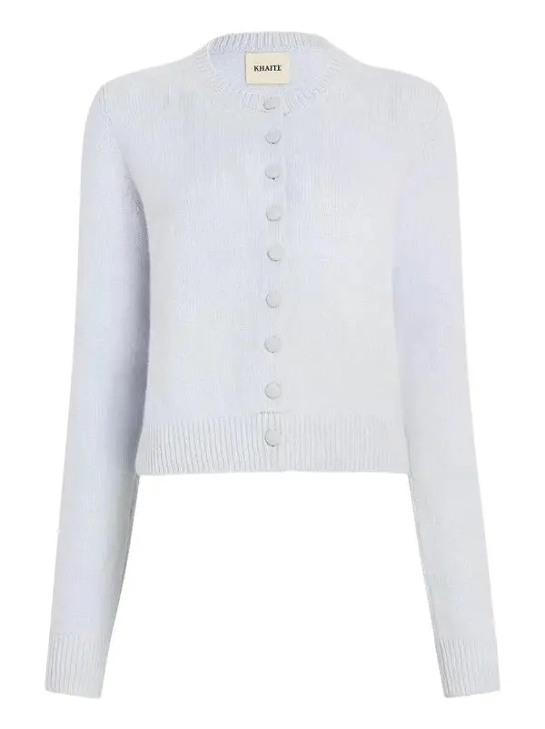 Khaite Everheart Button Cashmere Cardigan - Blue