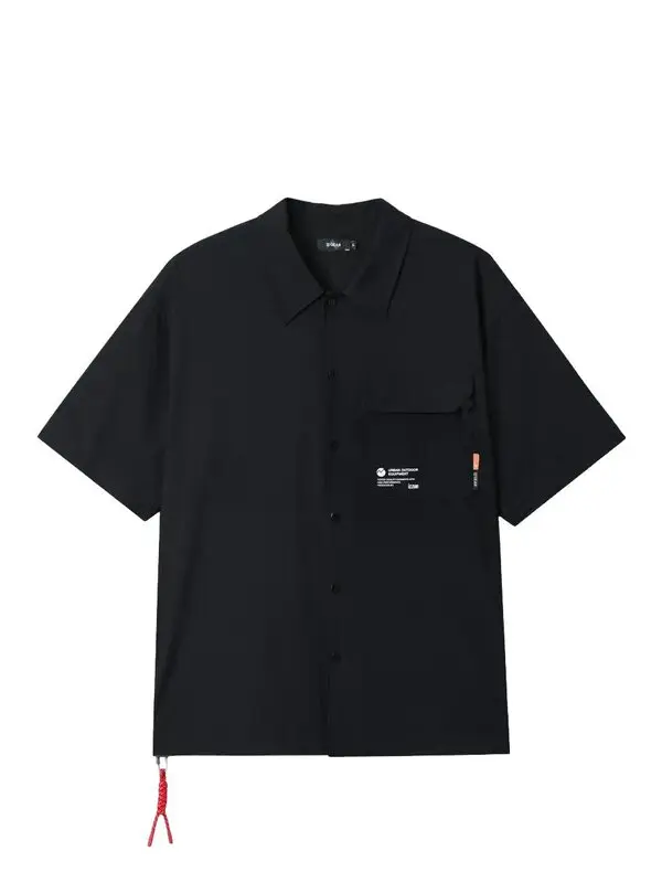 Izzue Flap-pocket Short-sleeve Polo Shirt - Black