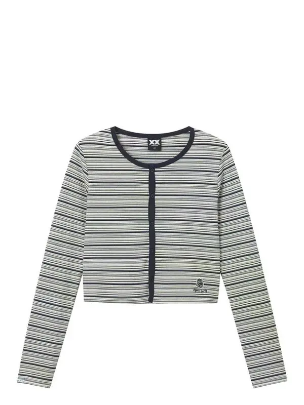 FINGERCROXX Striped Buttoned Top - Blue