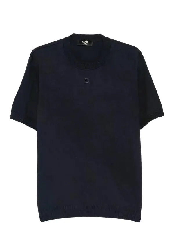 Fendi Logo-detail T-shirt - Blue