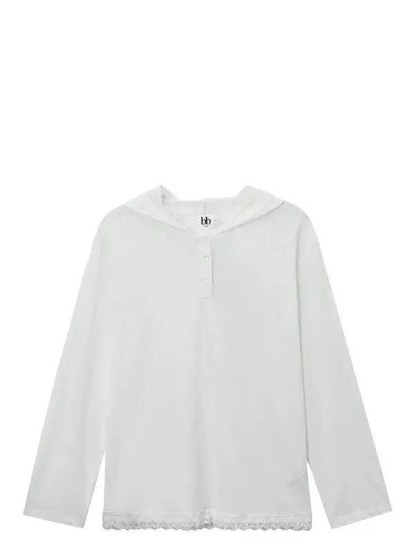 B+AB Lace Hooded Top - White