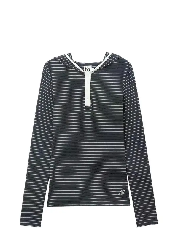 B+AB Striped Hooded Jersey - Grey