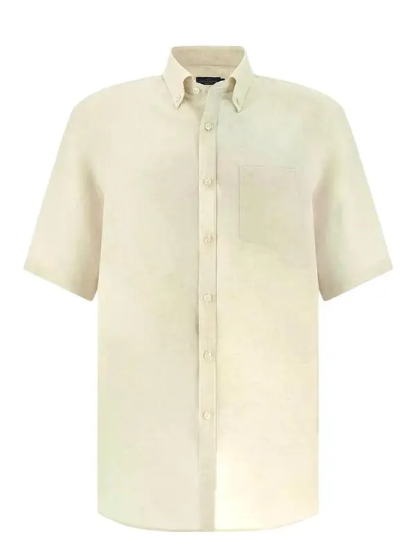 Paul & Shark Short-sleeved Linen Shirt - Neutrals