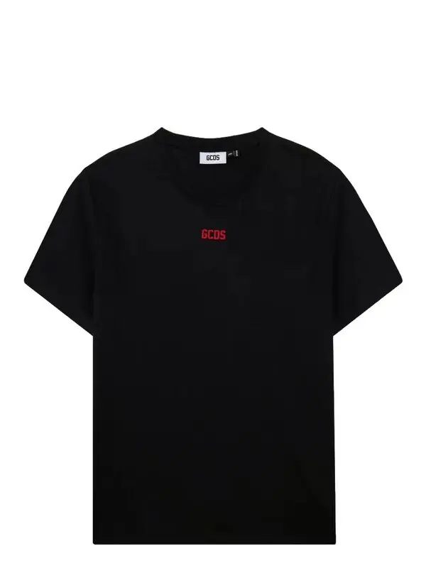 Gcds Mini Logo-detail Cotton T-shirt - Black
