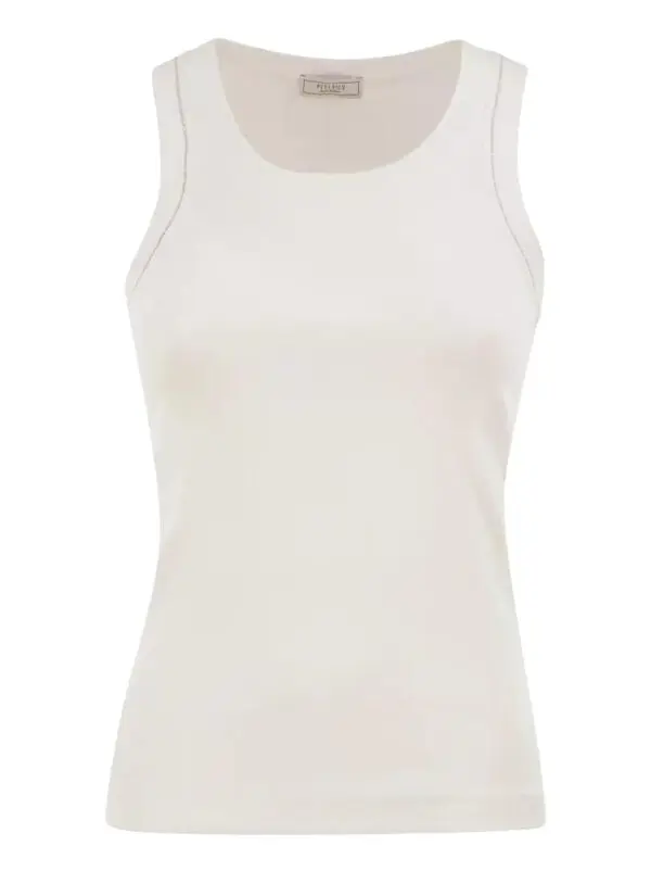 Peserico Ribbed-trim Top - Neutrals