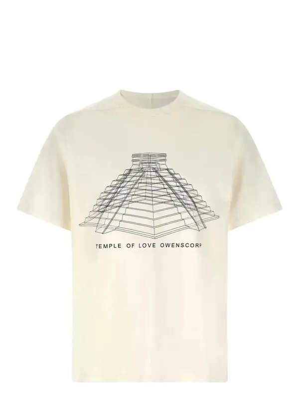 Rick Owens Brad Printed Crew Neck T-shirt - Neutrals