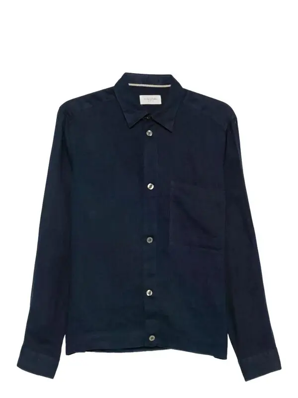 TINTORIA MATTEI 954 Long-sleeve Pocket Shirt - Blue